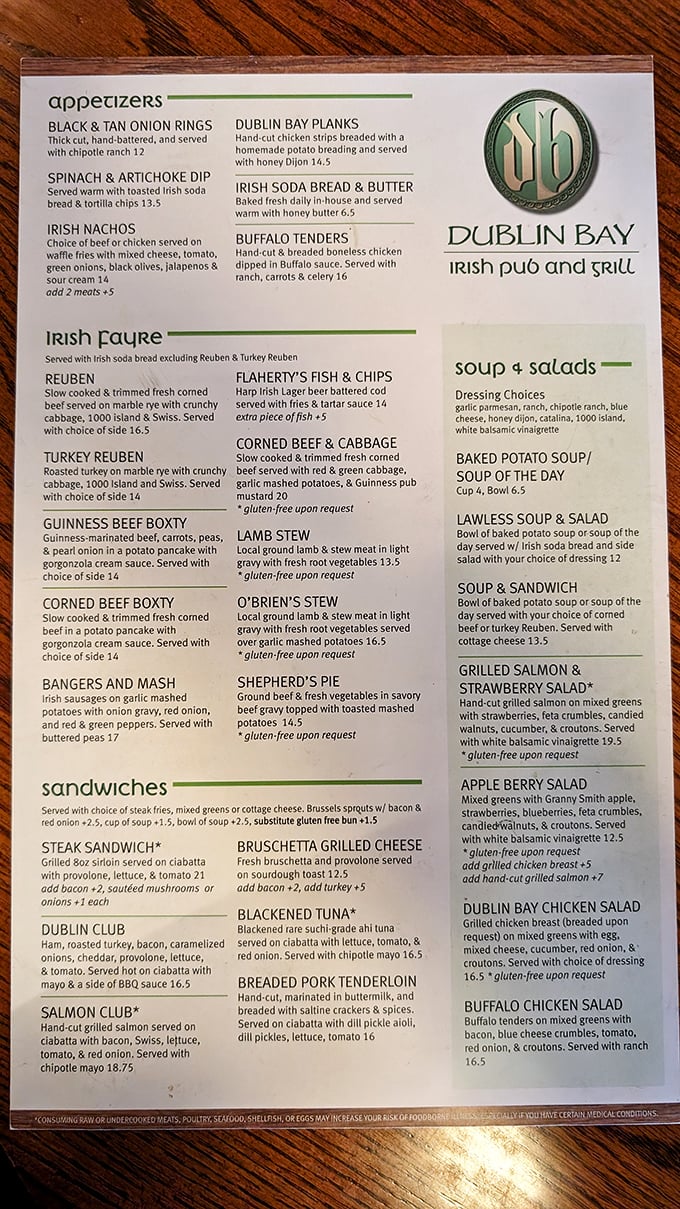 The menu reads like a love letter to Ireland &ndash; from boxty to bangers, each dish promising a taste of Dublin without the airfare.