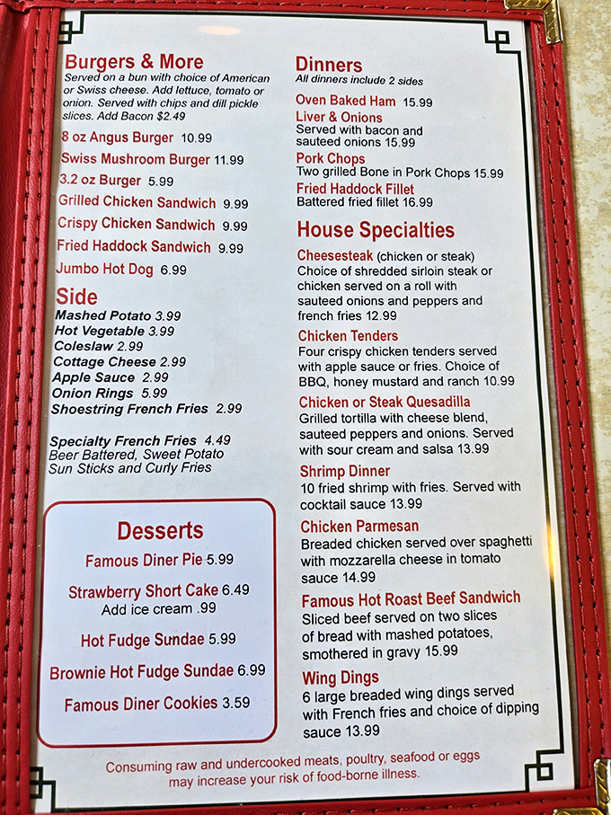 This isn't just a menu; it's a roadmap to comfort. From hot roast beef to famous diner pie, decisions have never been so deliciously difficult.