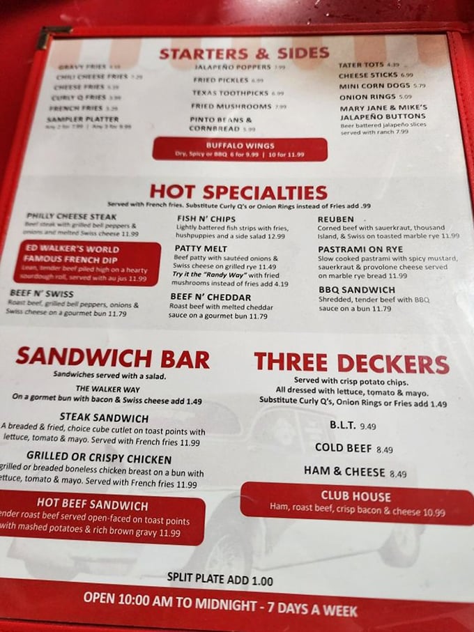 This menu isn't just a list of options&mdash;it's a roadmap to happiness. The "Randy Way" patty melt might just change your life.