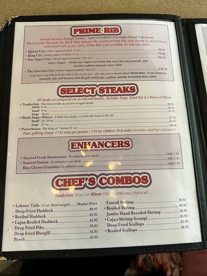 This menu isn't just a list of options&mdash;it's a roadmap to happiness. The "Extreme Cut" isn't just a meal, it's a delicious challenge.