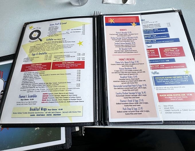 This isn't just a menu &ndash; it's a roadmap to happiness with breakfast served all day, because pancakes at 3pm is sometimes the only reasonable response to life.