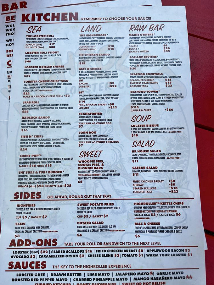 The menu reads like a love letter to lobster with a mischievous twist. Choose your sauce wisely&mdash;it's the key to the Highroller experience.