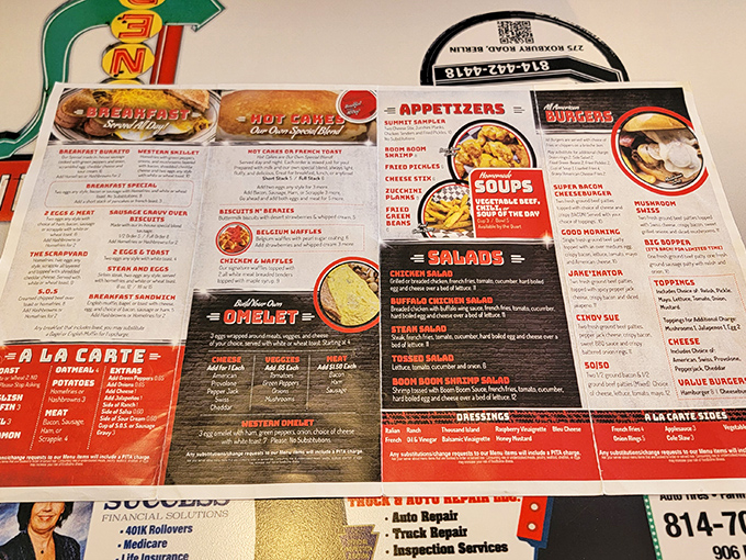 This menu isn't just a list of food&mdash;it's a roadmap to happiness with breakfast served all day, because pancakes at 4 PM is always the right decision.