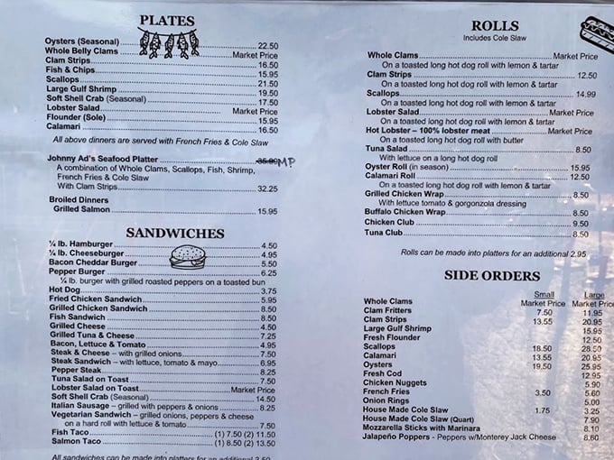 This menu isn't just a list of options&mdash;it's a roadmap to seafood nirvana with detours through comfort food country.