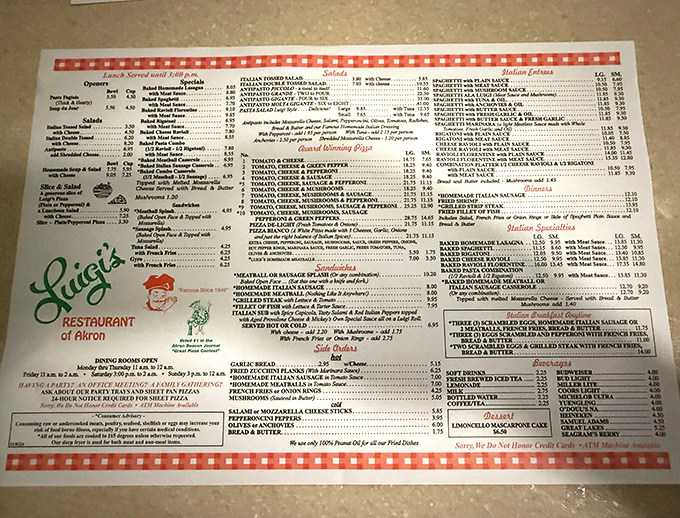 The menu at Luigi's reads like a love letter to Italian-American classics. No fusion confusion here, just the dishes that have kept customers returning for decades.