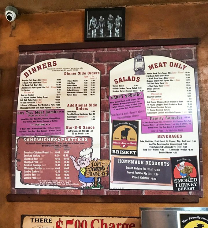 The menu board &ndash; a roadmap to happiness. Notice how "Bar-B-Q Sauce" gets its own special section? That's confidence.