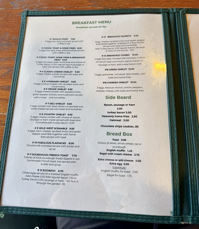 A menu that reads like poetry to hungry souls. Breakfast served all day is perhaps the most beautiful phrase in the English language.