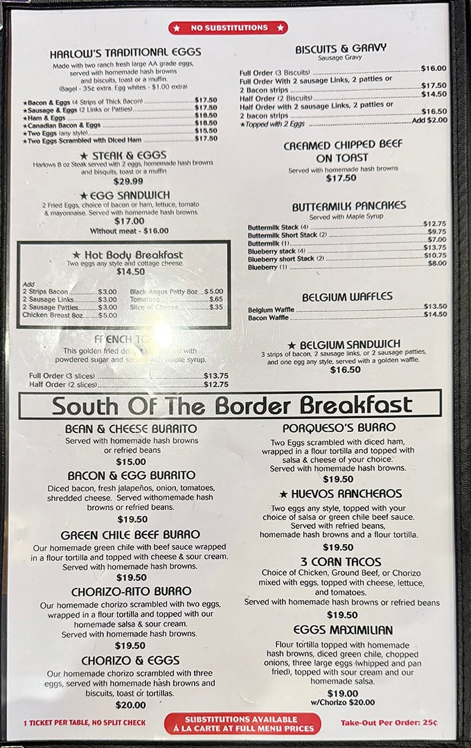 The menu at Harlow's reads like a love letter to breakfast classics&mdash;no molecular gastronomy, just honest-to-goodness morning magic.