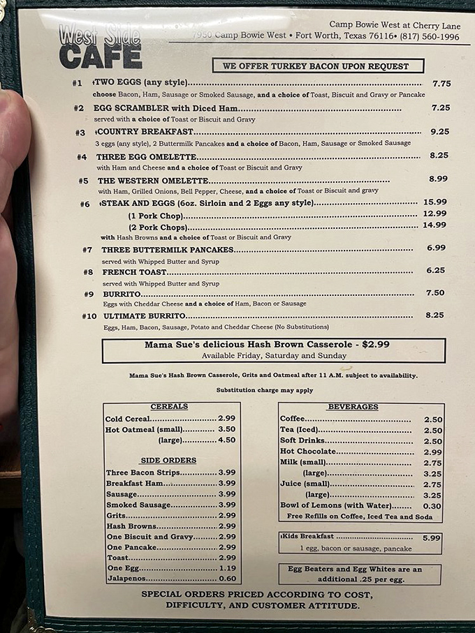 Real diner pricing that won't break the bank, featuring hearty portions and honest values.