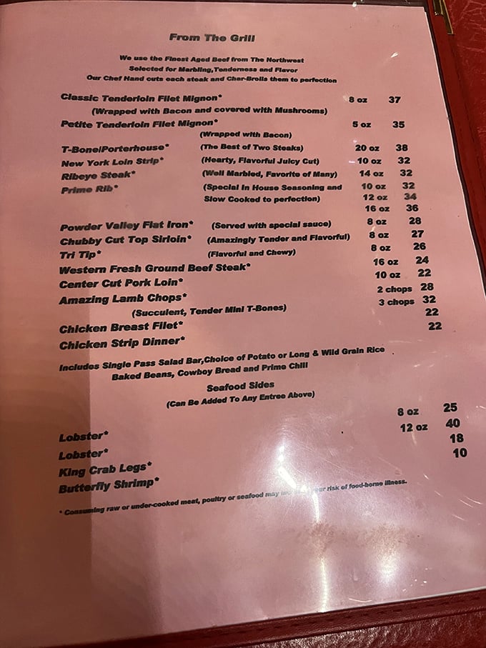 This menu reads like a carnivore's love letter, with cuts that'll make vegetarians reconsider their life choices.