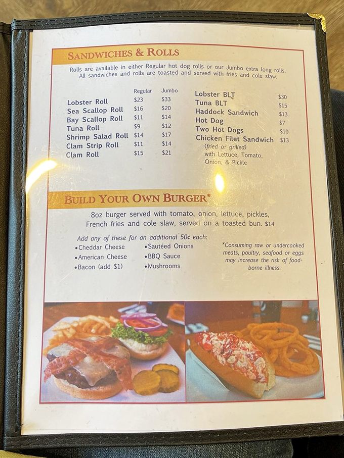 A menu that cuts to the chase&mdash;lobster, scallops, and clams in various delicious configurations. The seafood equivalent of poetry, written in butter and toasted rolls.