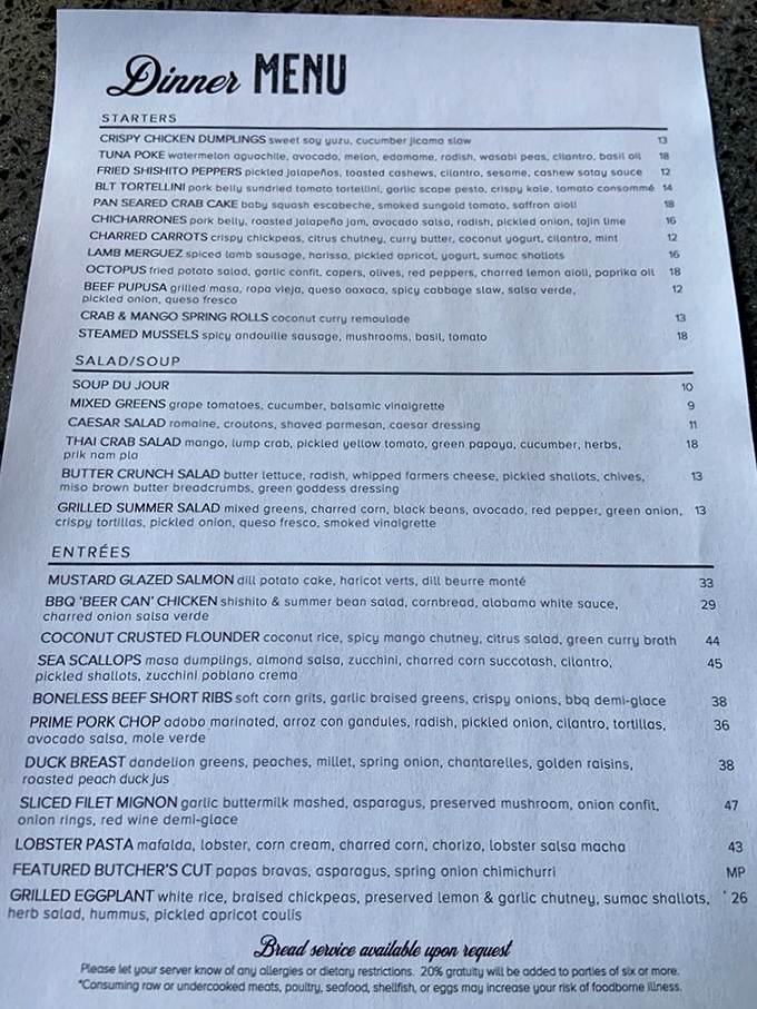 This menu isn't just a list of dishes; it's a roadmap to culinary bliss. Choose your own adventure, but remember: there are no wrong turns here.