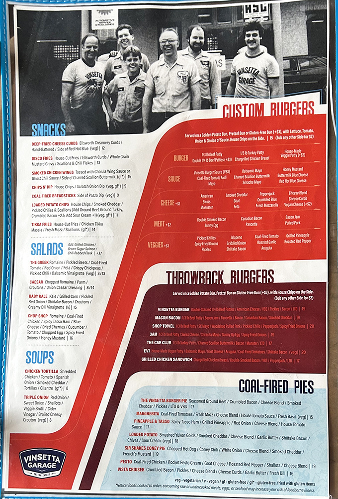 The menu reads like a choose-your-own-adventure novel, except every choice leads to delicious happiness instead of peril.