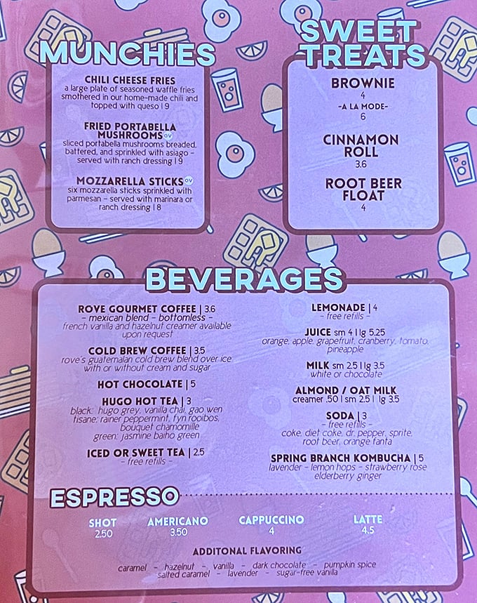 The menu reads like a love letter to breakfast, complete with kombucha and espresso for the modern morning warrior.