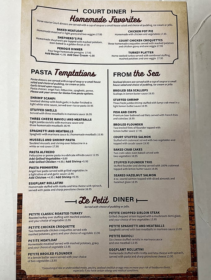 The menu reveals a treasure trove of homemade favorites that'll make choosing just one dish your toughest decision today.