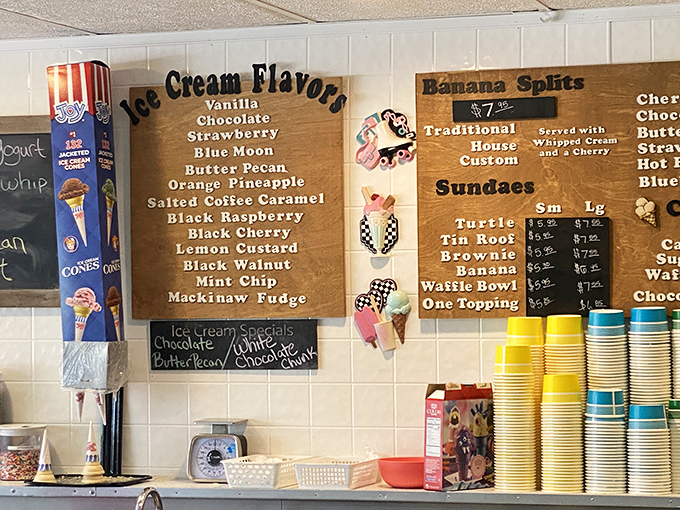This isn't just a menu board; it's a roadmap to fifteen different versions of pure, unadulterated dairy-based joy.