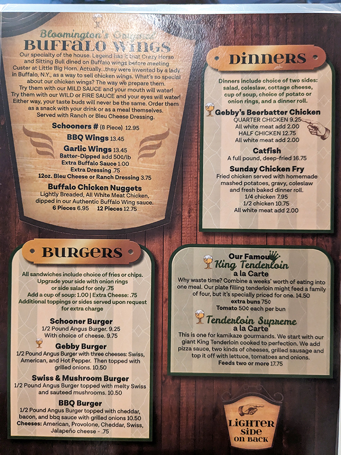 A menu that doesn't need fancy fonts or pretentious descriptions&mdash;just the promise of tenderloin glory and other Midwestern classics done right.