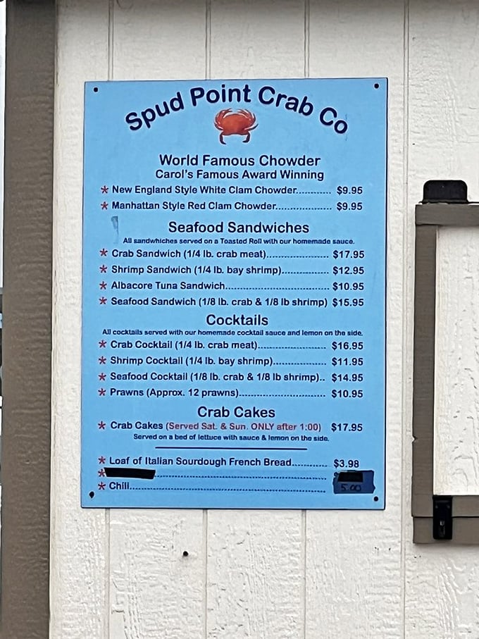 The menu board tells you everything you need to know: simplicity reigns supreme and seafood is the undisputed star.