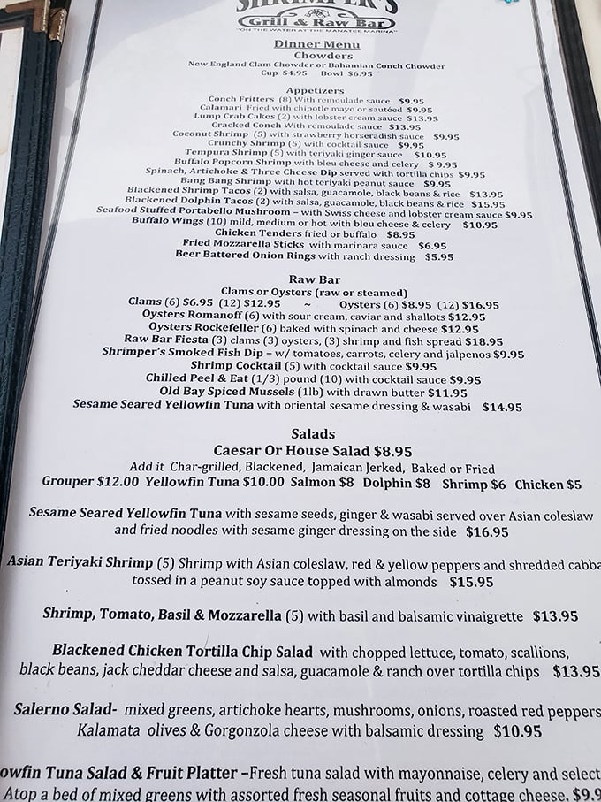 This menu reads like a love letter to the ocean&mdash;just try not to drool on it while deciding between all those seafood treasures.