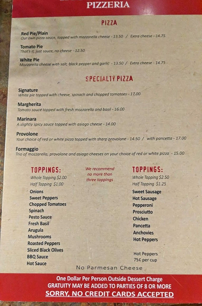 A menu of beautiful simplicity. Like a haiku of pizza possibilities, each option promises its own unique journey of flavor.