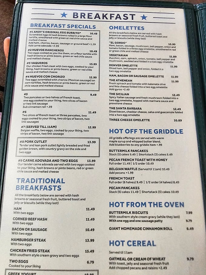 A menu that reads like comfort food poetry. No molecular gastronomy here, just the classics done right.