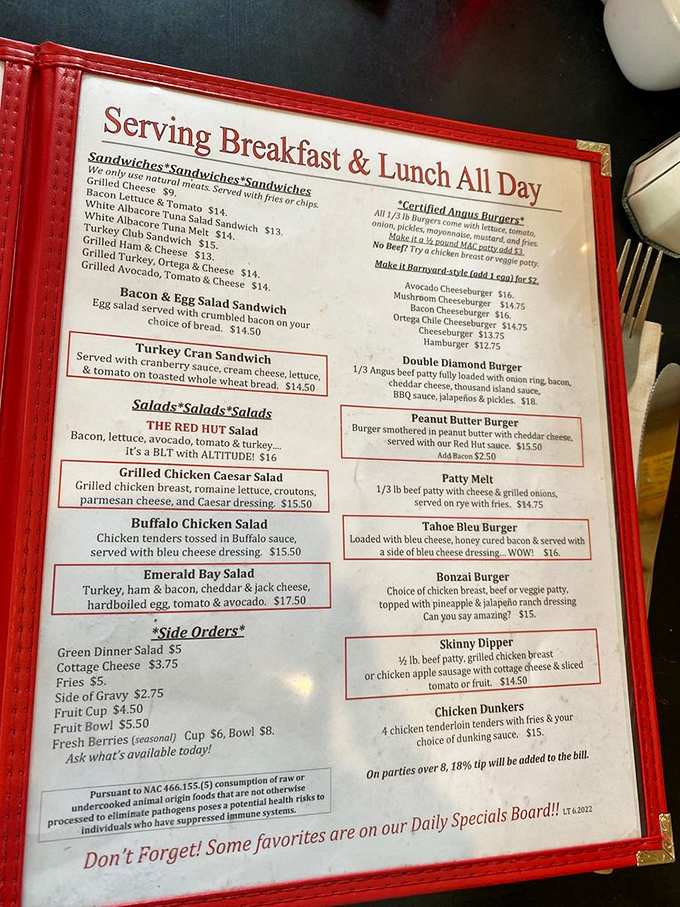 This menu isn't trying to impress you with fancy terminology&mdash;it's promising honest food that'll have you planning your next visit before you've paid the bill.