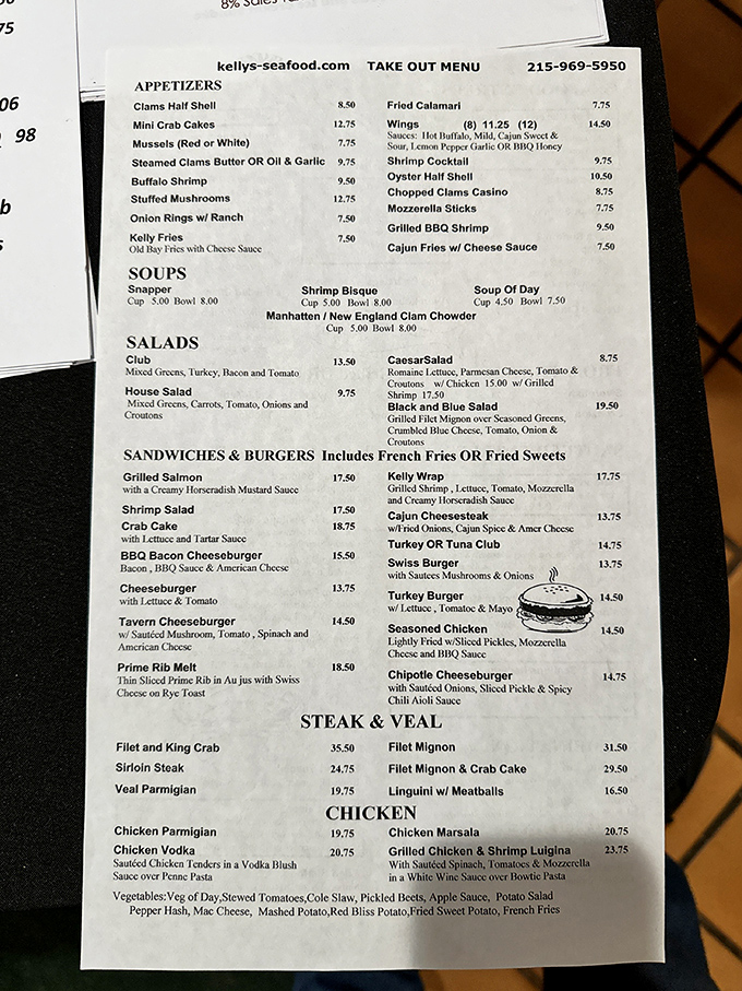 The menu at Kelly's reads like a love letter to seafood classics&mdash;no foam, no fusion, no fuss&mdash;just timeless dishes executed with the respect they deserve.