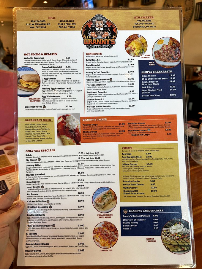 A menu that reads like a love letter to breakfast enthusiasts. Decision paralysis has never been so delicious.