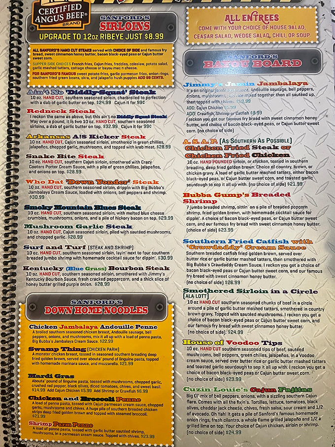 This isn't just a menu&mdash;it's a manifesto of comfort food rebellion. "Bubba Gump's Breaded Shrimp" isn't just a dish, it's a commitment.