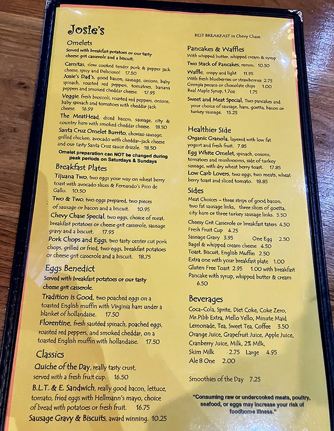 This menu holds the blueprint to breakfast bliss, featuring omelets so good they should require a doctor's permission to eat.