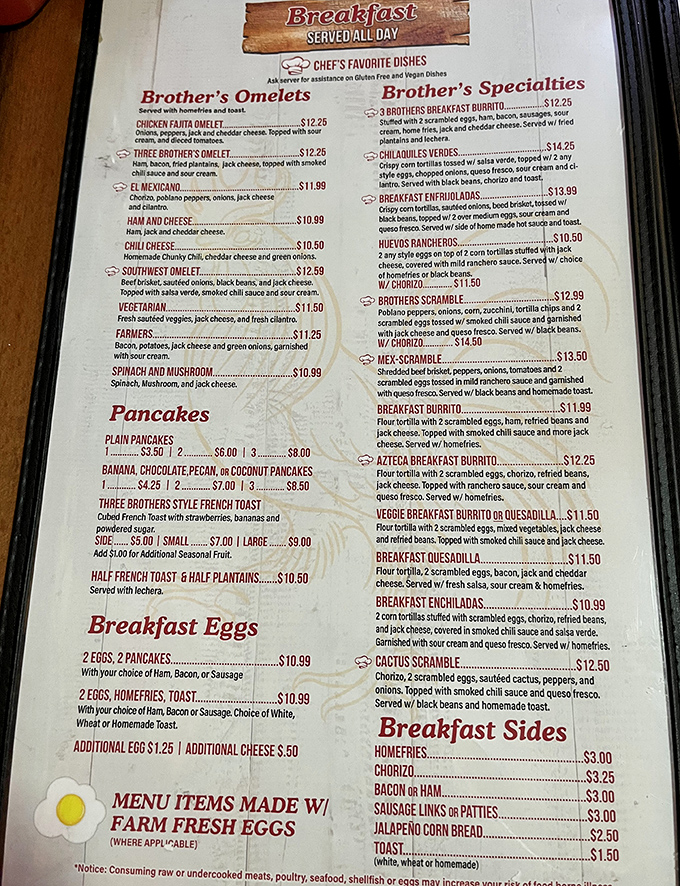 The menu reads like a love letter to Cuban-American cuisine, with breakfast served all day because timing is overrated.