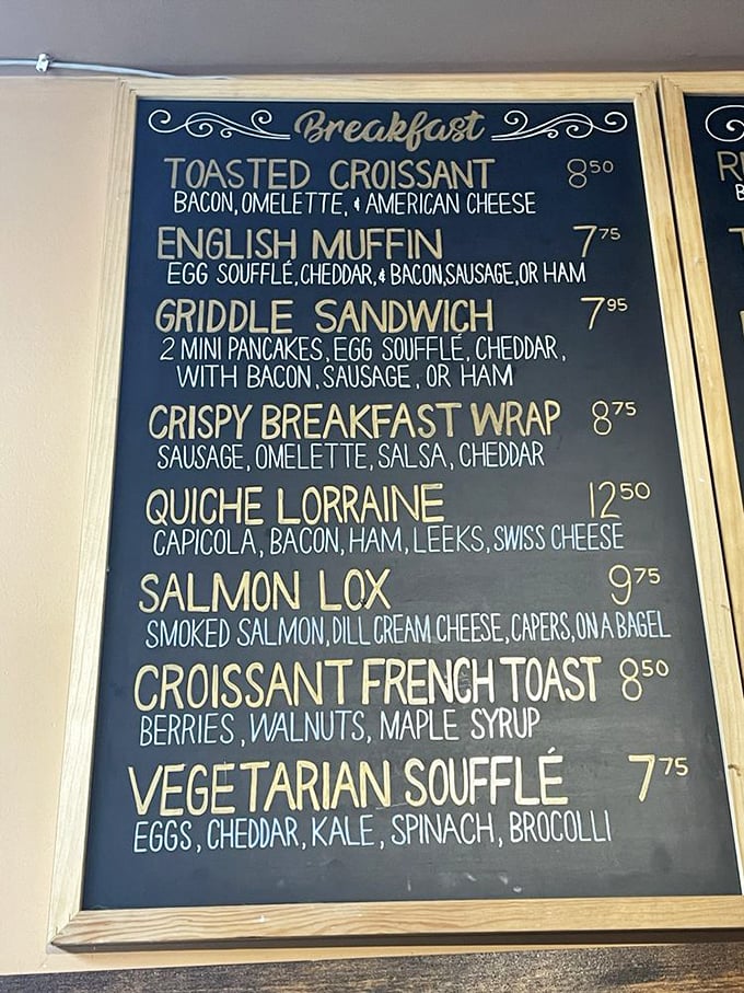 The breakfast menu reads like poetry for the perpetually hungry&mdash;toasted croissants, griddle sandwiches, and vegetarian souffl&eacute;s that make "eating your greens" sound downright decadent.