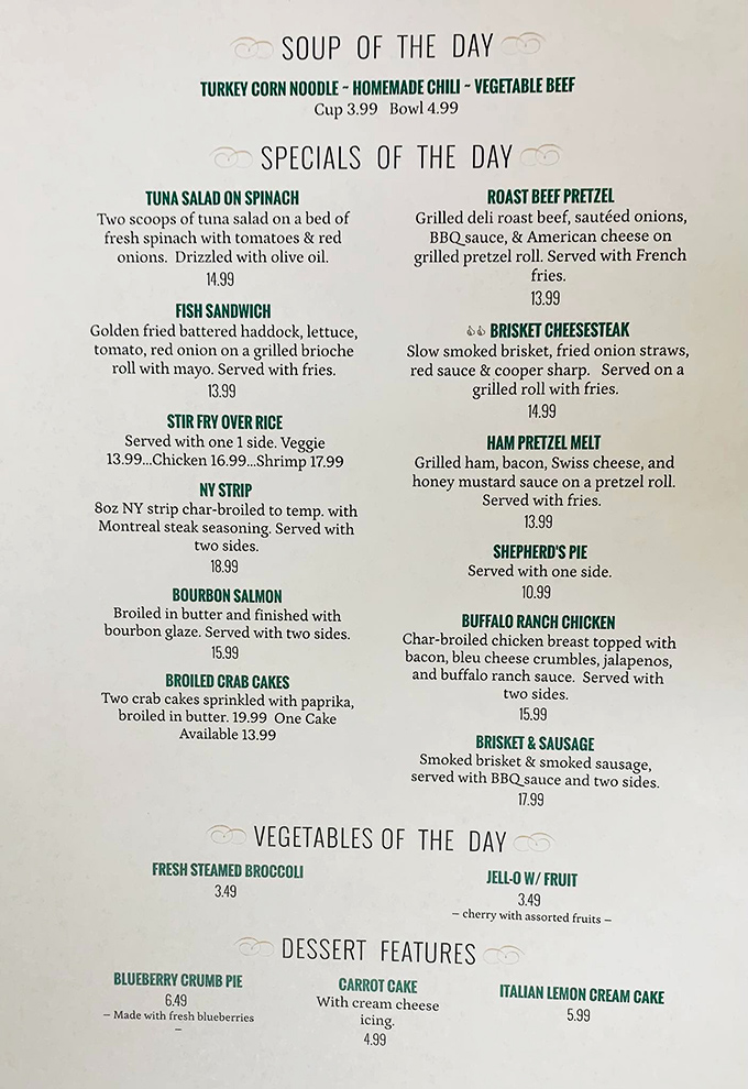 A menu that reads like a love letter to comfort food. The real struggle isn't choosing what to eat, but how to try everything.