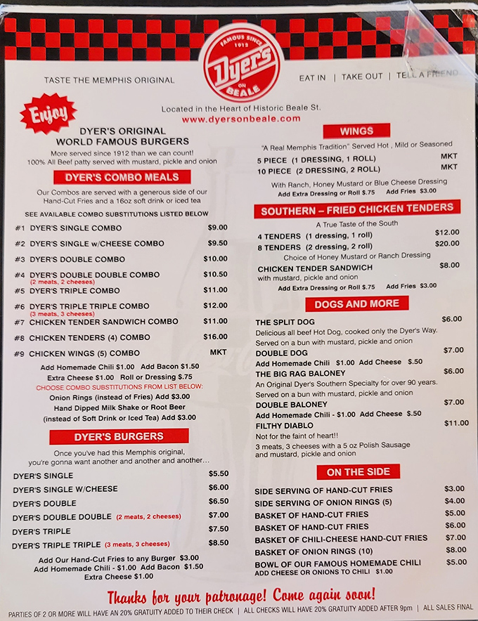 The menu reads like a love letter to simplicity. When you've perfected burgers in century-old grease, you don't need fancy words.