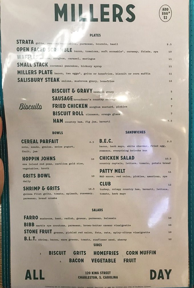 This menu reads like poetry for the breakfast-obsessed. Small Stack cornmeal pancakes with hickory syrup? Yes, please!