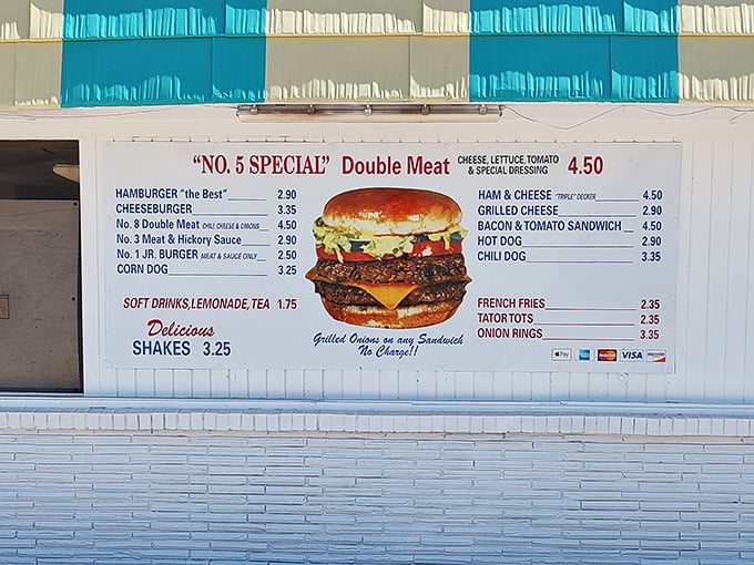 A menu board that refuses to complicate things. The No. 5 Special isn't just a burger&mdash;it's a Dallas institution.