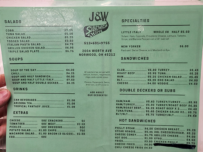 A menu that doesn't need fancy fonts or flowery descriptions. When your sandwiches speak this loudly for themselves, simplicity becomes the ultimate sophistication.