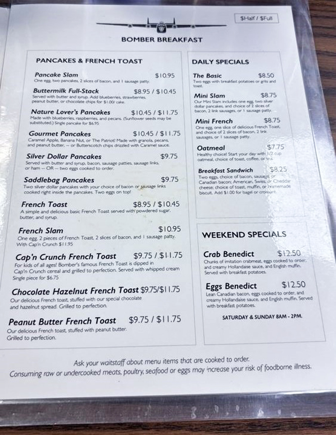 The menu reads like a love letter to breakfast classics&mdash;no fancy food terminology needed when the offerings speak for themselves.