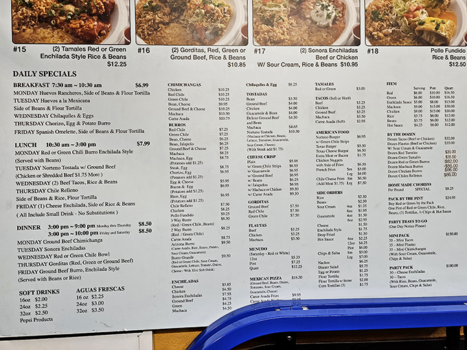 This menu isn't just a list&mdash;it's a roadmap to happiness. Daily specials rotate like the earth around the sun, except this rotation actually matters.