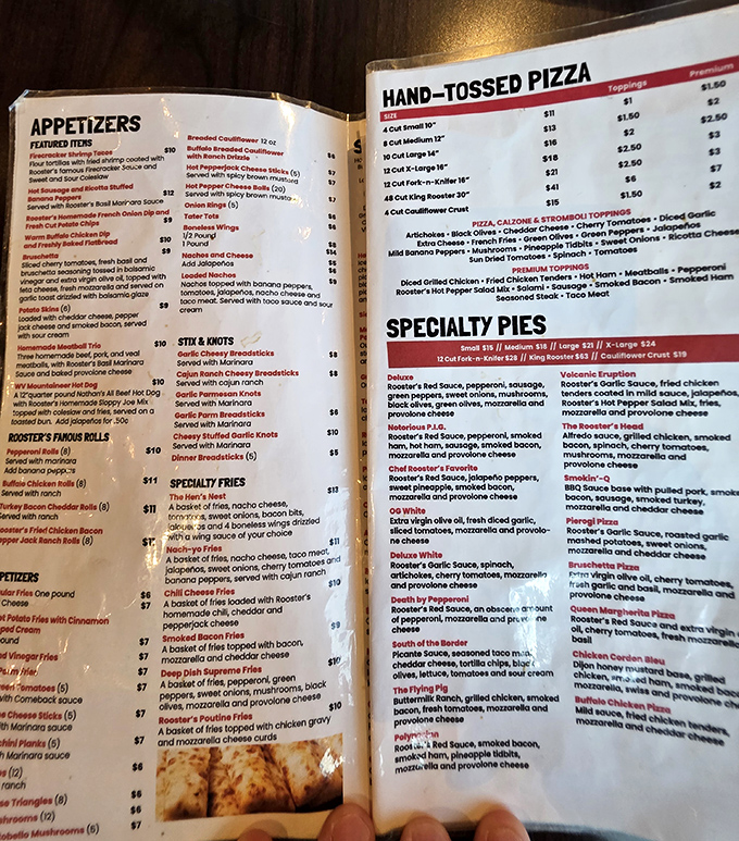 This menu isn't just reading material&mdash;it's a bucket list. From hand-tossed pizzas to those famous chicken dishes, decision paralysis has never been so delicious.