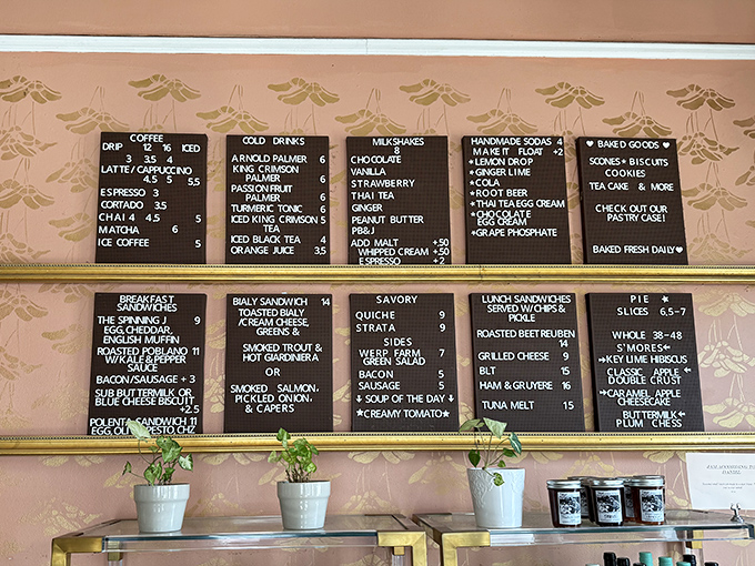 A menu board that reads like poetry to the hungry&mdash;each blackboard square a promise of comfort wrapped in carbs and nostalgia.