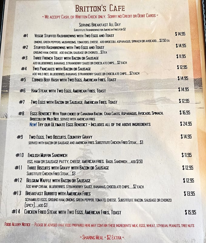 The menu reads like a love letter to breakfast classics. No molecular gastronomy here, just honest food that understands its purpose in life.