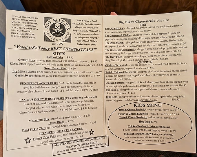 The menu reads like a love letter to Philadelphia sandwich culture, with creative names that promise flavor adventures worth every calorie.