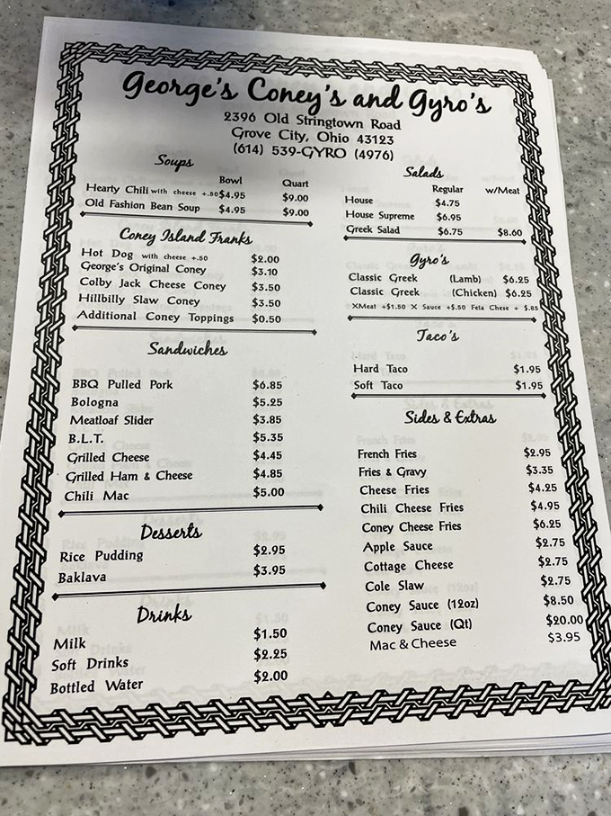 A menu that doesn't need fancy descriptions&mdash;just straightforward Ohio comfort food that speaks for itself. Decision paralysis guaranteed.