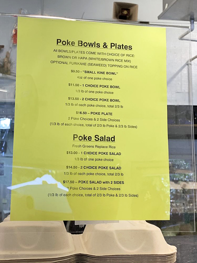 The menu board tells no lies&mdash;these poke bowls deliver Hawaiian paradise by the spoonful.
