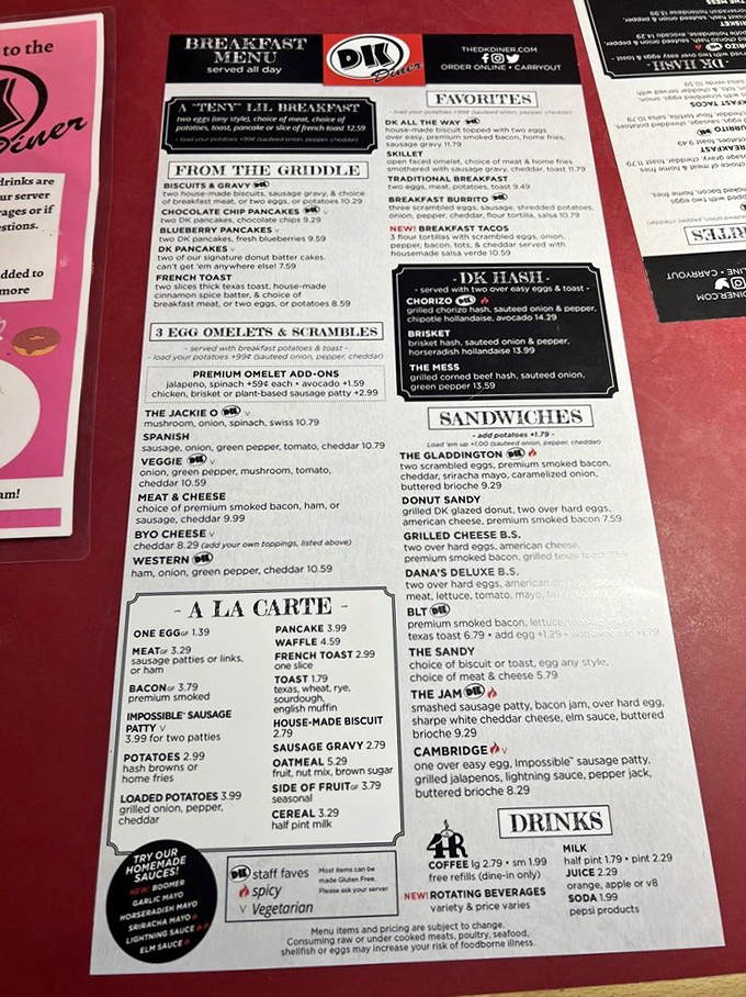 This menu reads like a love letter to breakfast classics. The hardest relationship you'll navigate today is choosing just one item.