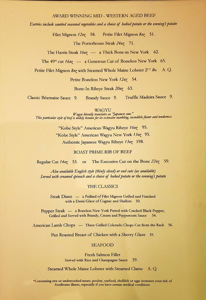 This isn't just a menu&mdash;it's a roadmap to carnivorous bliss, with prime rib taking center stage in this meat lover's symphony.