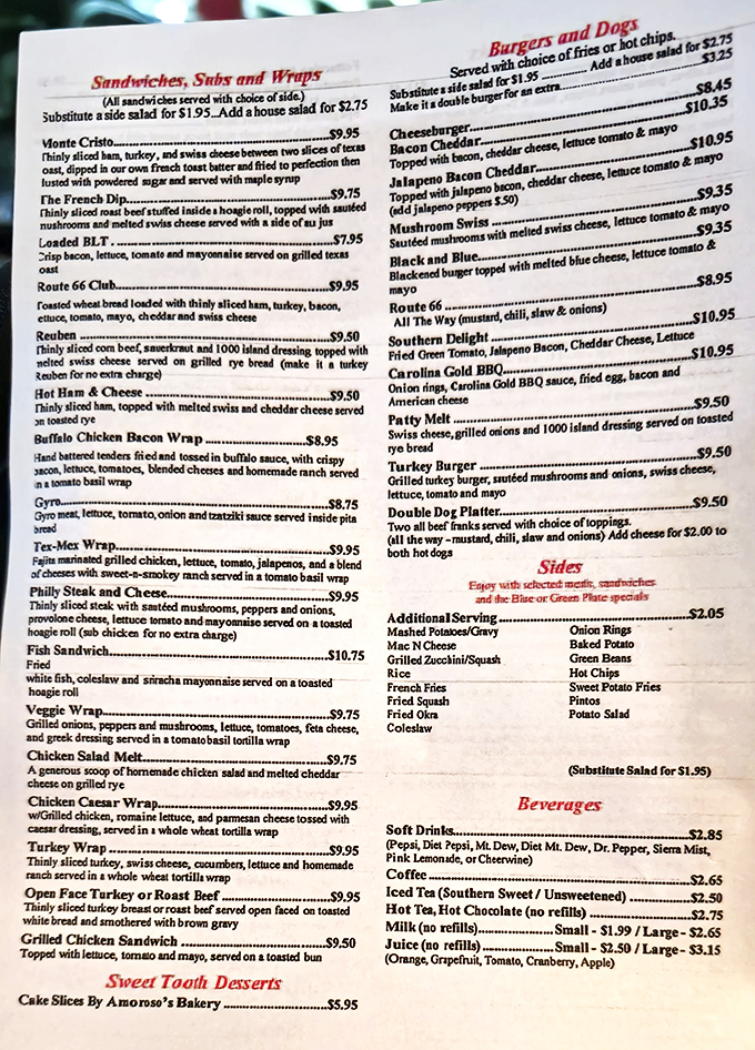That menu reads like a love letter to American comfort food, with prices that won't require a second mortgage.