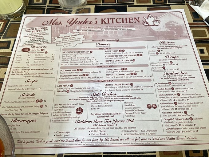 This menu reads like a love letter to traditional cooking, with portions that could feed a small village.