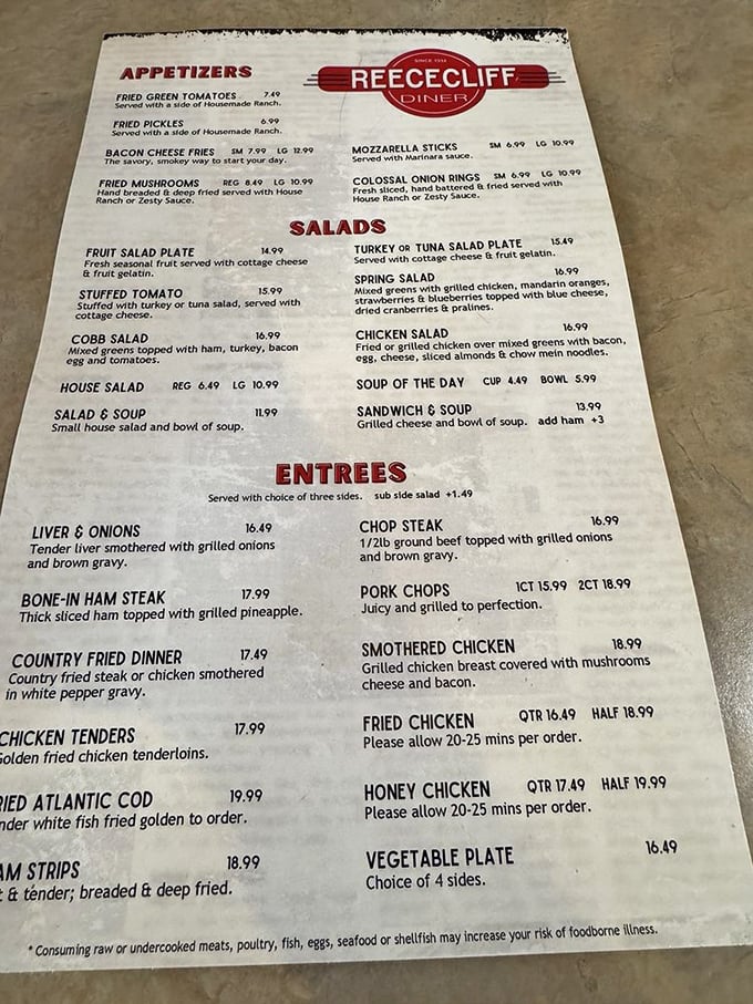 A menu that reads like a love letter to everything right about American dining – no foam, no fusion, just food.